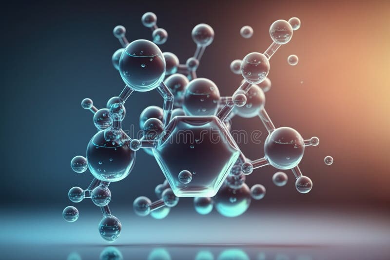 Molecules, Neurons Abstract Background. Liquid Molecules Under a ...