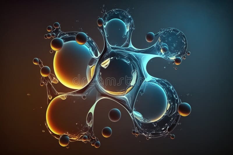 Molecules, Neurons Abstract Background. Liquid Molecules Under a ...
