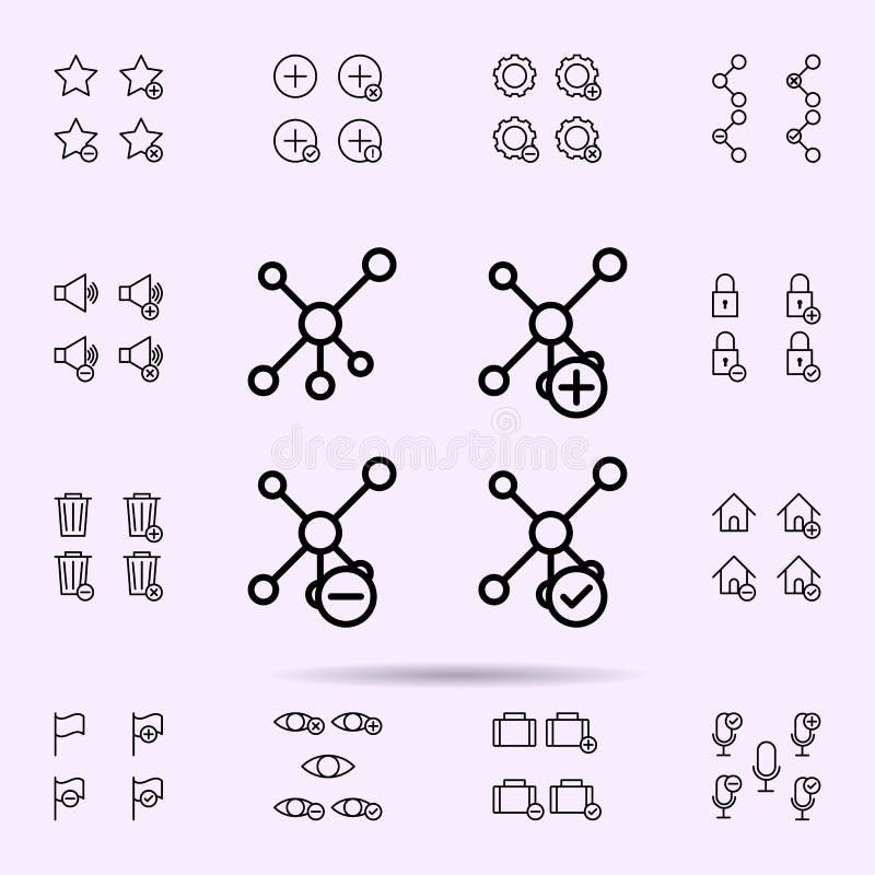 Molecules, Plus, Check, Minus Sign Icon. Web Icons Universal Set for ...