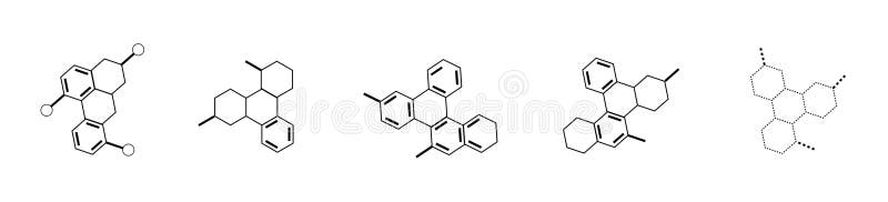 Molecules and Structural Compounds on a White Background. a Set of Five ...
