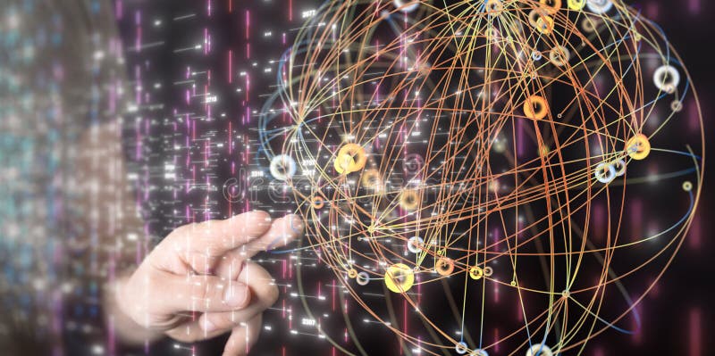 A Molecules Technology with Polygonal Shapes Stock Image - Image of ...