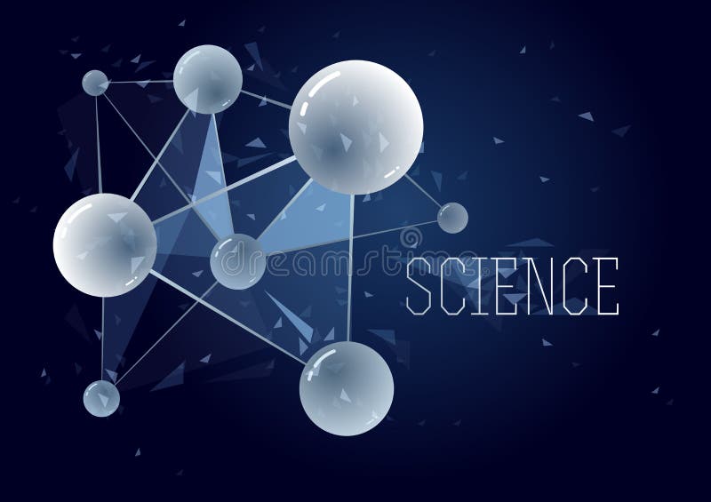 Molecules Vector Abstract Background, 3D Dimensional Science Chemistry ...