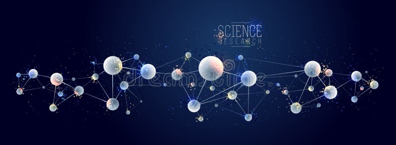 Molecules Vector Abstract Background, 3D Dimensional Science Chemistry ...