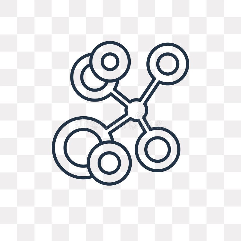 Molecules Vector Icon Isolated on Transparent Background, Linear Stock ...
