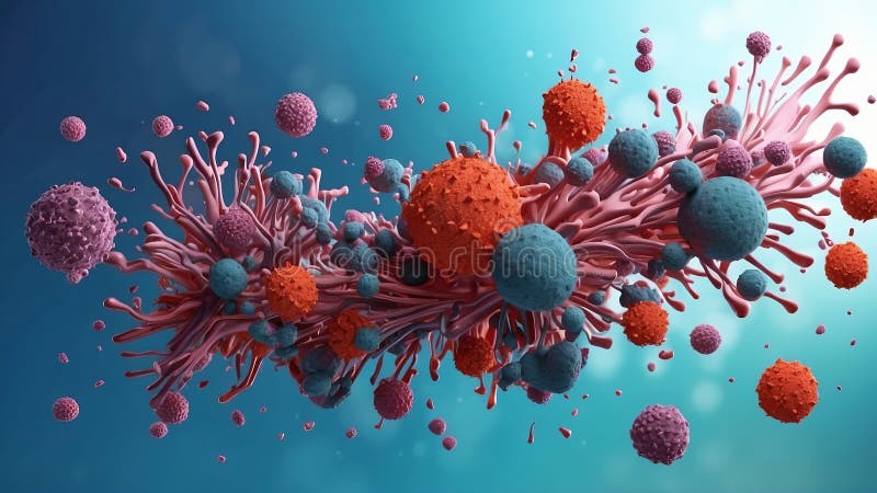 Molecules of a Virus or Microelement Attach To an Organism S Cell Stock ...