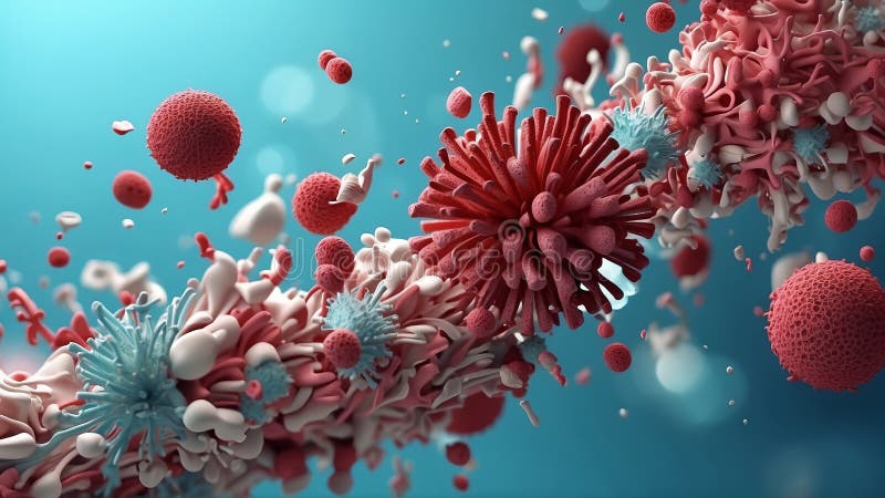 Molecules of a Virus or Microelement Attach To an Organism S Cell Stock ...