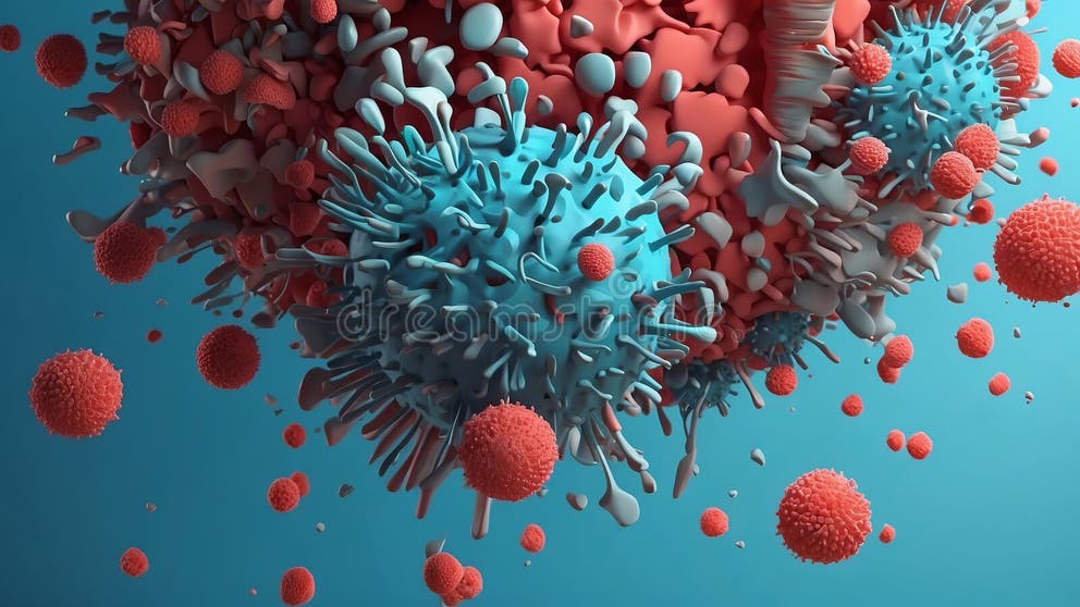 Molecules of a Virus or Microelement Attach To an Organism S Cell Stock ...