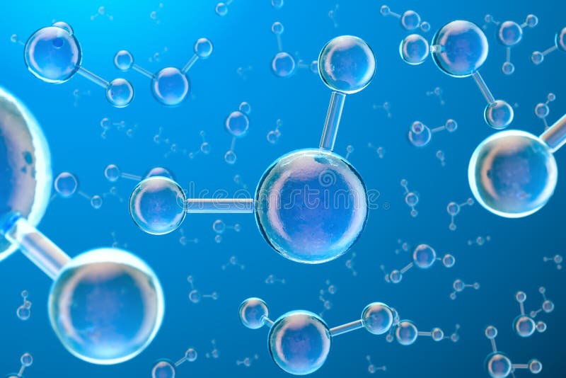 Molecules of Water Background, 3D Stock Illustration - Illustration of ...
