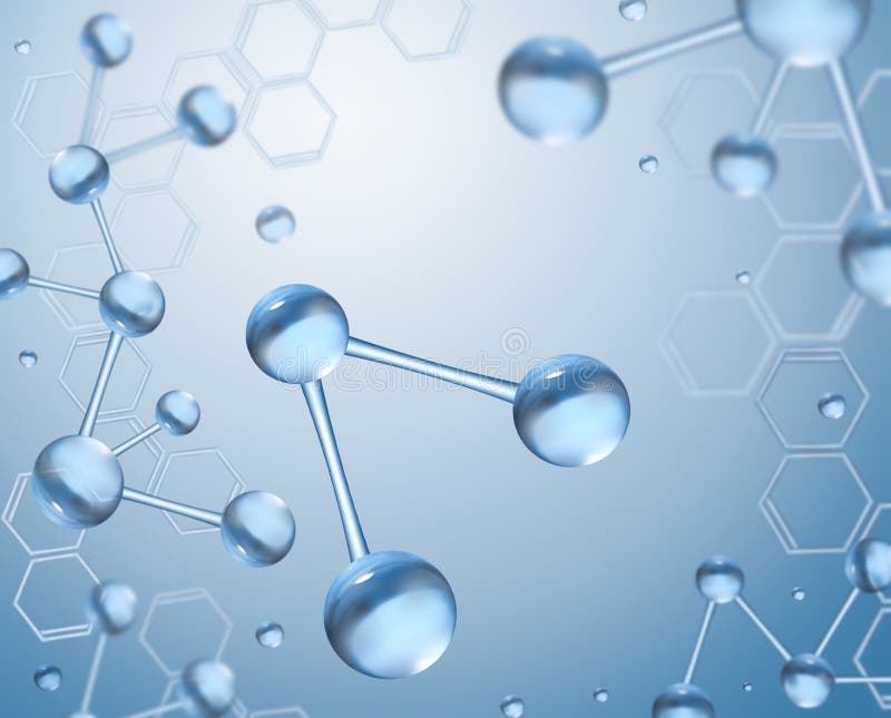 Molecules in Water, Science Background Stock Illustration ...