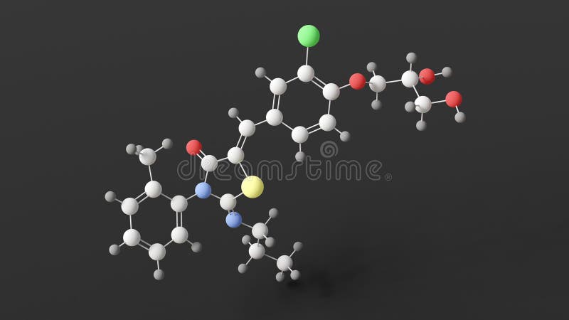 Molecuulstructuur Van Het Ponesimod-molecuul, Immuunmodulator, Bolletje ...