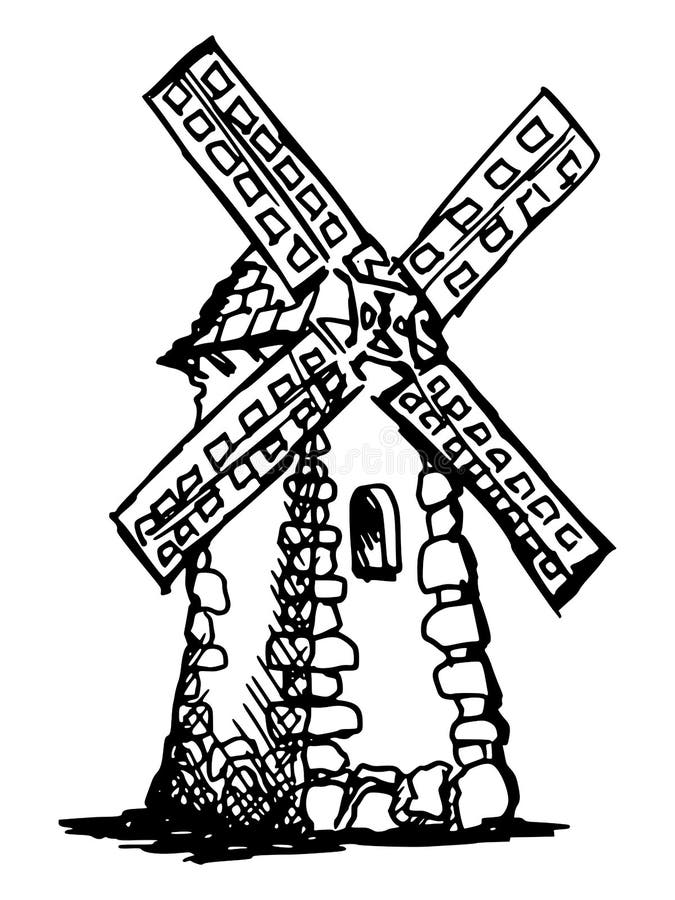 Molen vector illustratie. Illustration of propeller, doekje - 43249179