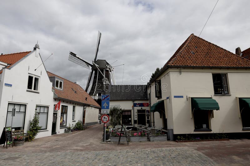 Molen De Fortuin As Windmill in the Ancient City of Hattem in the ...