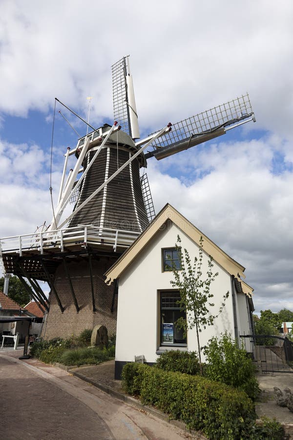 Molen De Fortuin As Windmill in the Ancient City of Hattem Editorial ...