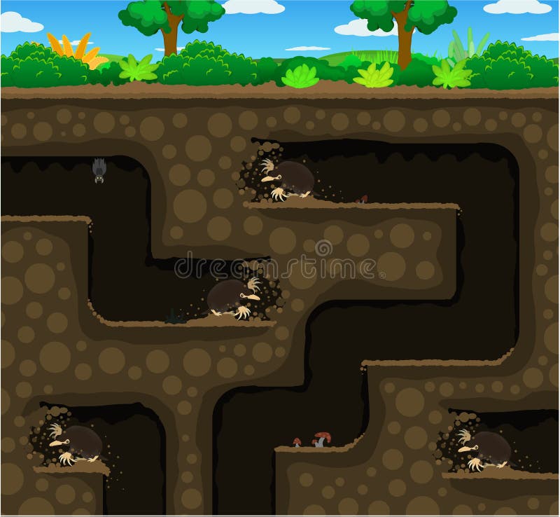 Mole Dig Cartoon stock vector. Illustration of creature - 108589246