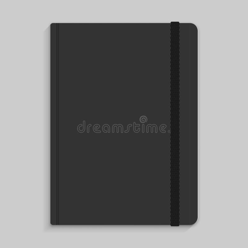 Moleskin Notebook with Black Elastic Band Image. Stock Illustration ...