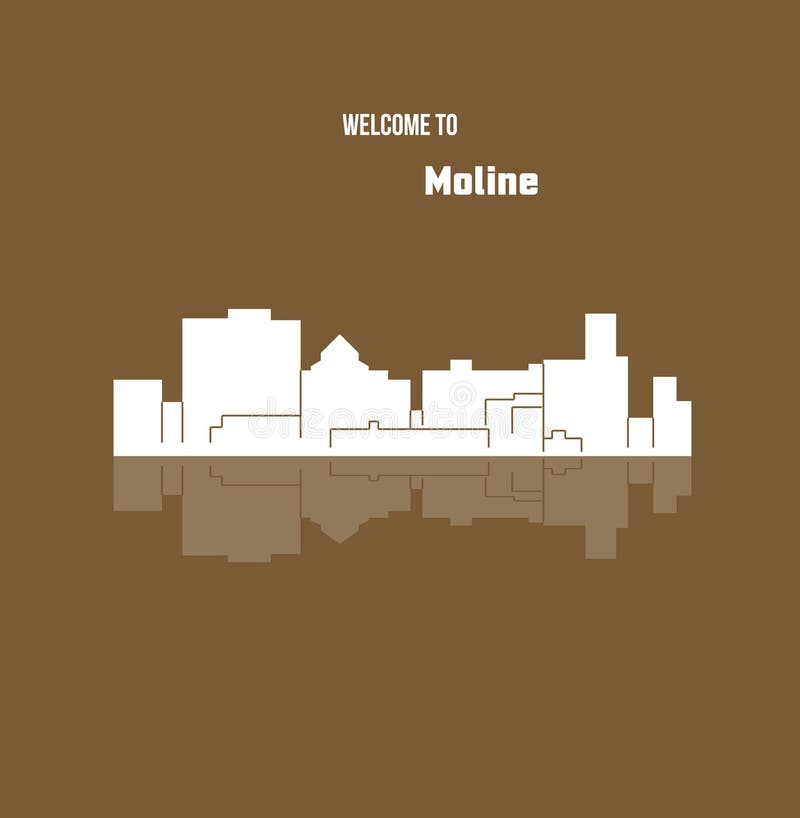 Moline, Illinois stock vector. Illustration of architecture - 297317831