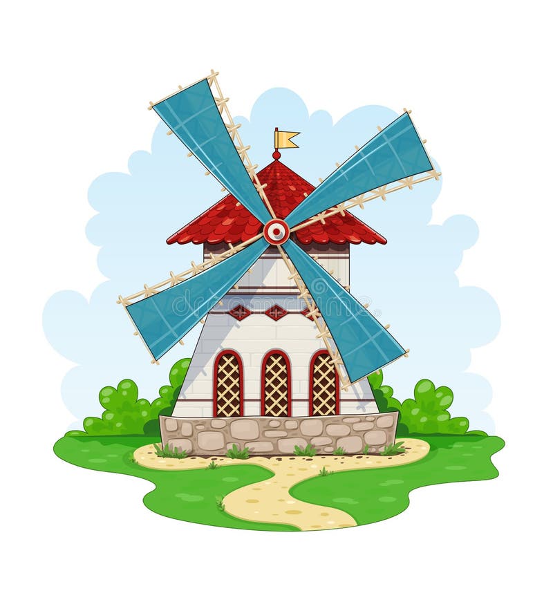 Molino De Viento Del Vintage Ilustración del Vector - Ilustración de ...