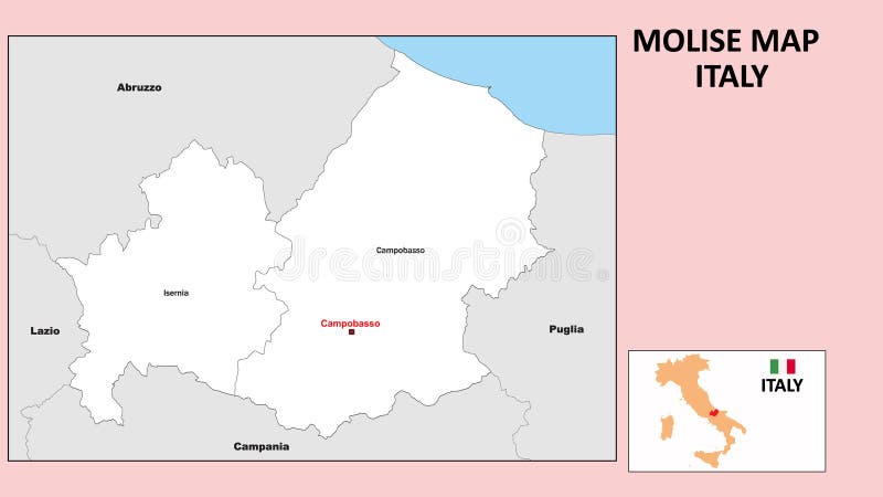 Molise Map. Political Map of Molise with Boundaries in White Color ...