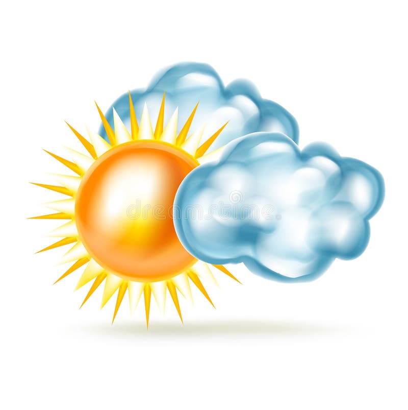 Sun Bak Molnen Och Regnar Tappar Vektor Illustrationer - Illustration ...