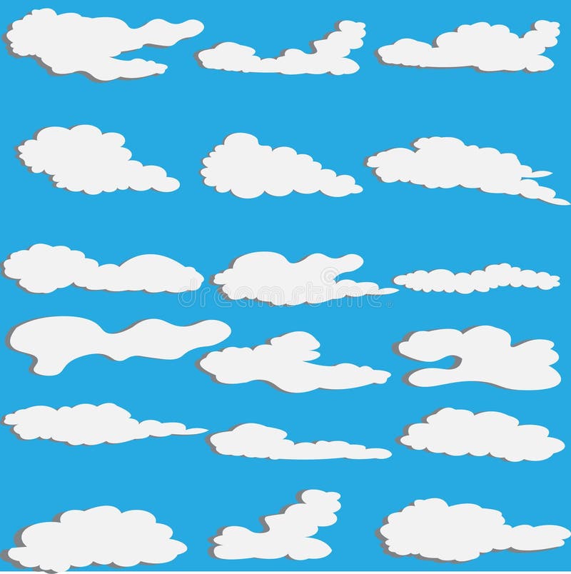Moln vektor illustrationer. Illustration av himmel, bakgrund - 212467003