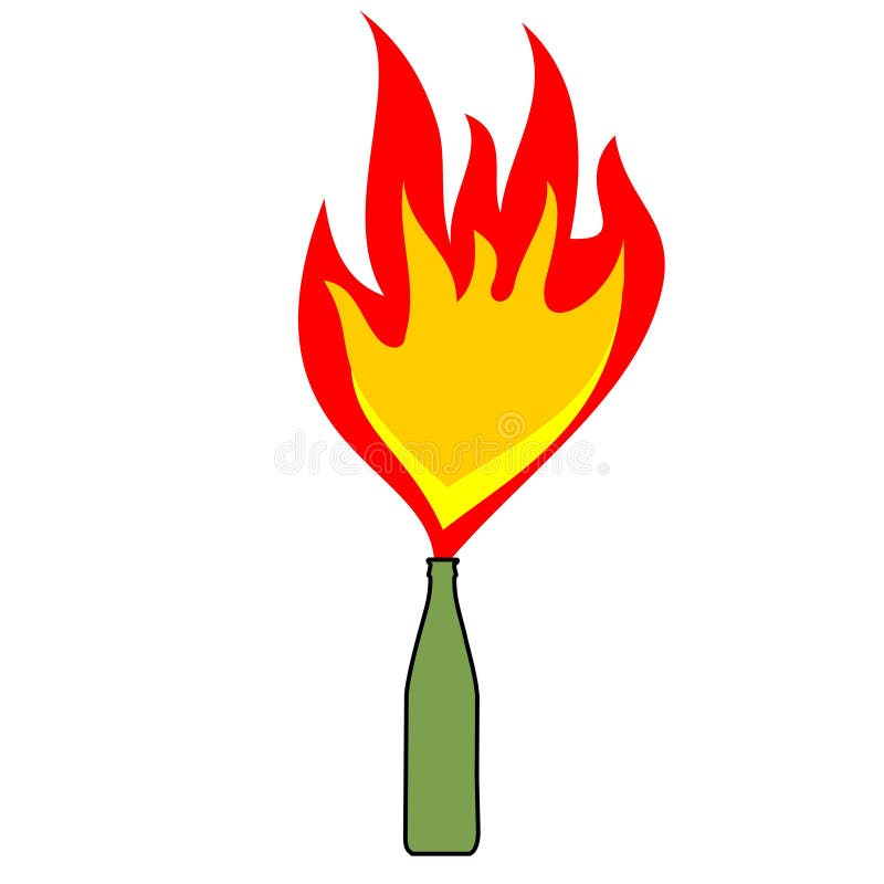 Molotov Cocktail Icon in Color. Vector Illustration Stock Vector ...