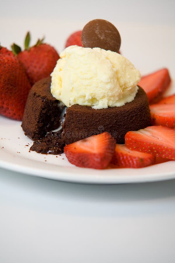 Molten Chocolate Cake stock photo. Image of desert, chocolate - 4815860