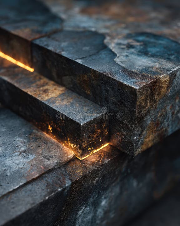 Molten Core Structures — Sharp Steps with Hot Seams Stock Illustration ...