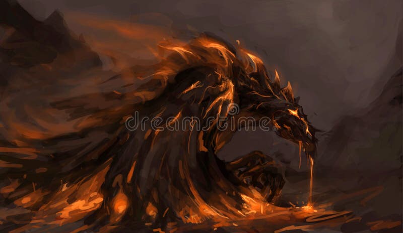 Molten dragon stock illustration. Illustration of hell - 23330512