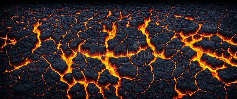 Molten Earth Surface As Lava and Stone Ground Stock Illustration ...