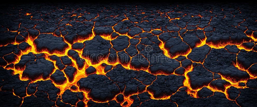 Molten Earth Surface As Lava and Stone Ground Stock Illustration ...