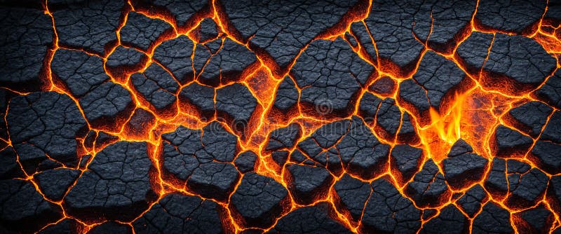 Molten Earth Surface As Lava and Stone Ground Stock Illustration ...