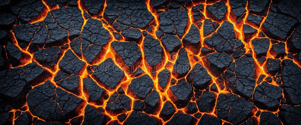 Molten Earth Surface As Lava and Stone Ground Stock Illustration ...