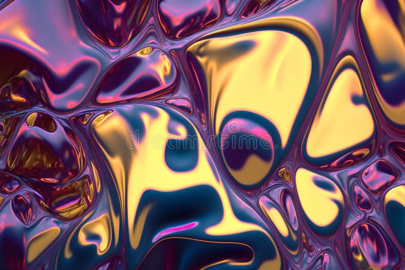 Molten, Fluid Metallic Texture Stock Image - Image of vibrant ...