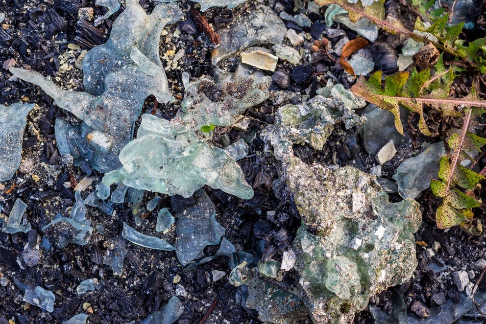 Molten Glass Panes after a Fire in a Building Stock Image - Image of ...