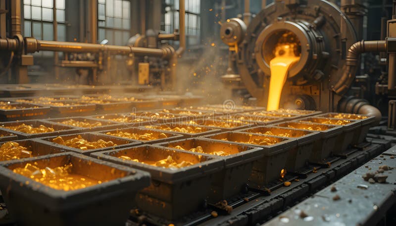 Molten Gold Casting Process Stock Illustration - Illustration of ...