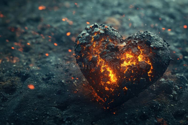 Molten Heart Glows in the Ashes and Embers of Lost Affection Concept ...