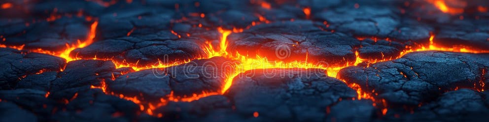 Molten Lava Cracks and Patterns Flowing through Rough and Solid Igneous ...
