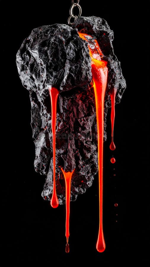 Molten Lava Dripping from Black Rock Pendant Stock Illustration ...