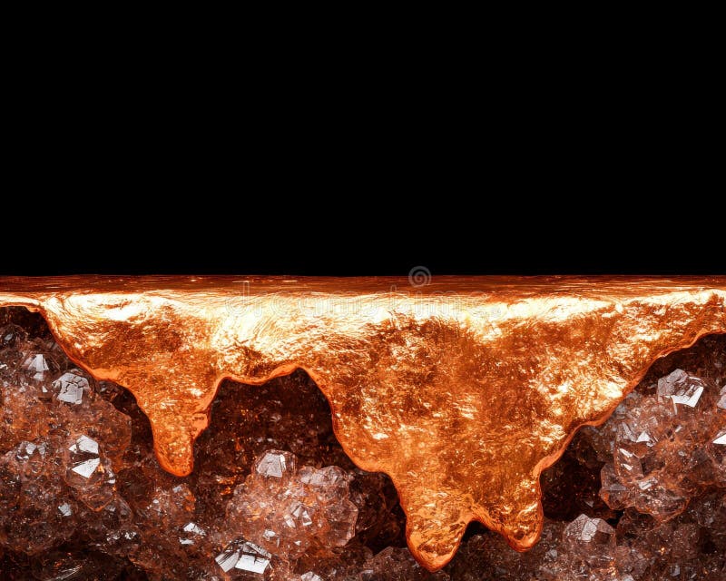 Molten Lava Flow with Crystals Stock Illustration - Illustration of ...