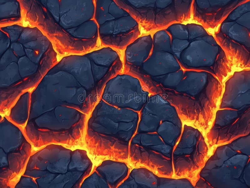Molten Lava Flows Cracked Rocks Volcanic Landscape Stock Photos - Free ...