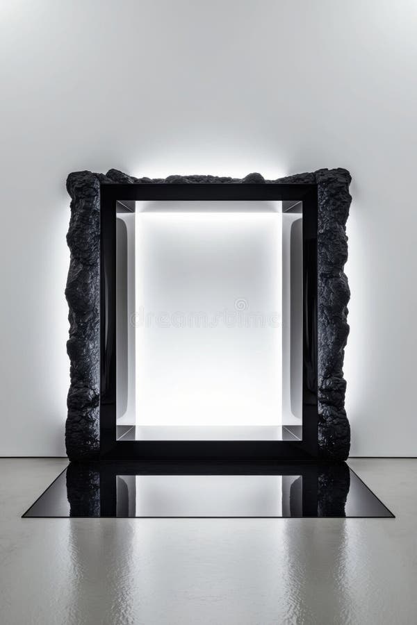 Molten Lava Rock Frame with a Black Center. Stock Image - Image of ...