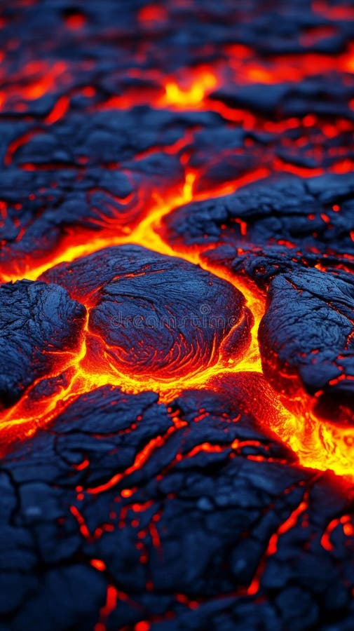 Molten Lava Surface Radiant Red Orange Cracks Stock Photos - Free ...