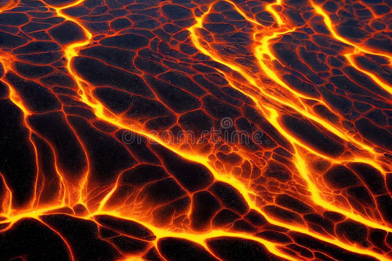 Molten Magma Flows with Rocks and Fire in Lava Texture Stock Photo ...