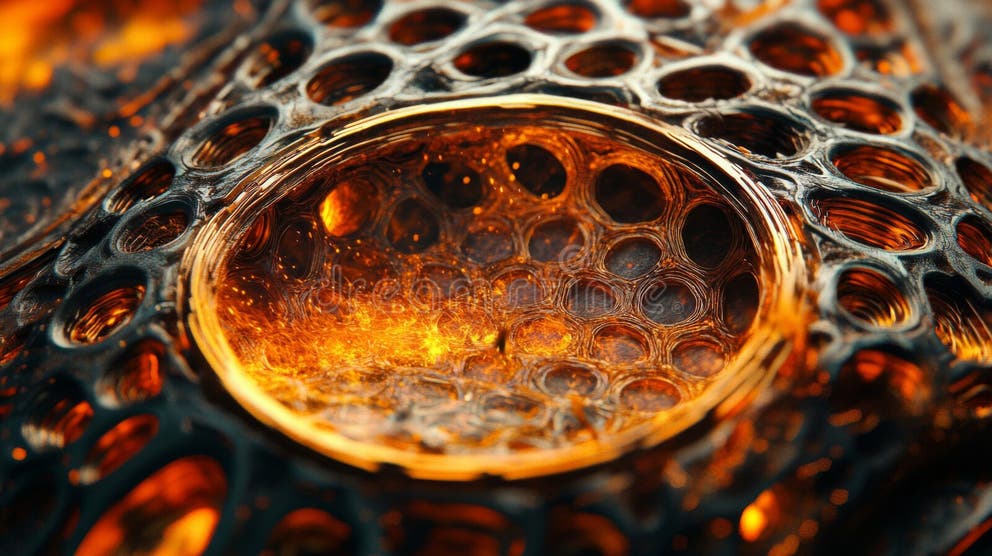 Molten Metal Abstract Cellular Structure Design Stock Illustration ...