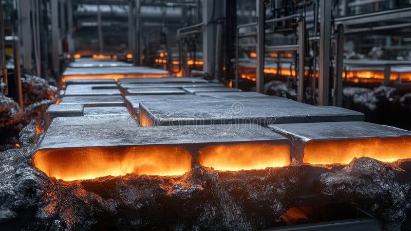 Molten Metal Casting in an Industrial Manufacturing Environment Stock ...