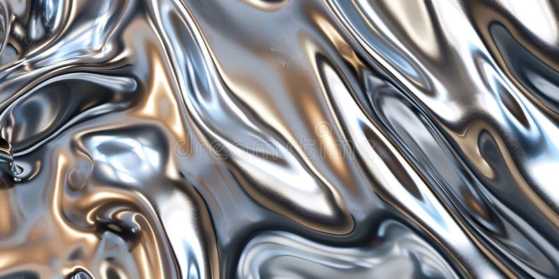 Molten Metal Flow: a Dynamic Abstract of Liquid Silver Stock Illustration - Illustration of ...