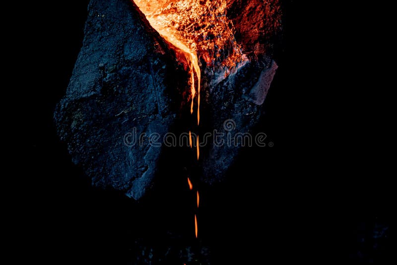 Molten Metal Flows Out of the Bucket Stock Photo - Image of technology ...