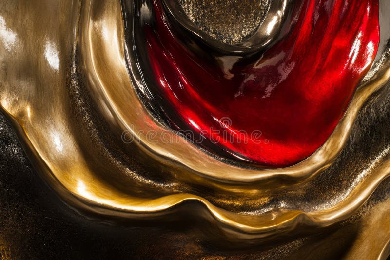 Molten Metal Liquid Flow, in a Swirling Combination of Gold, Bronze ...