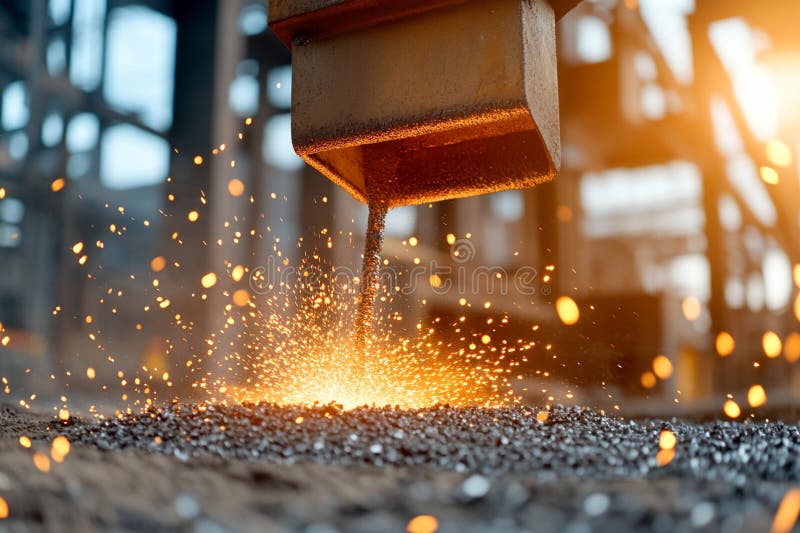 Molten Metal Pouring Sparks – Intense Industrial Manufacturing Moment ...