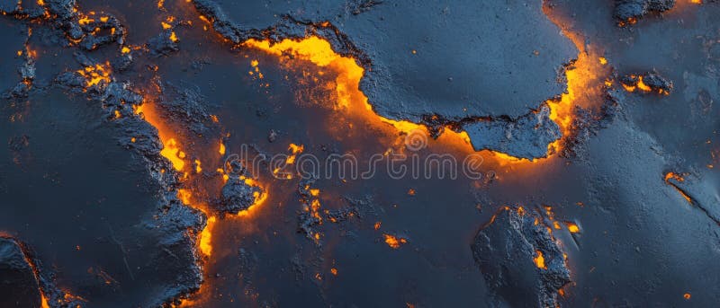 Molten Metal Texture with Glowing Patterns Resembling Industrial ...